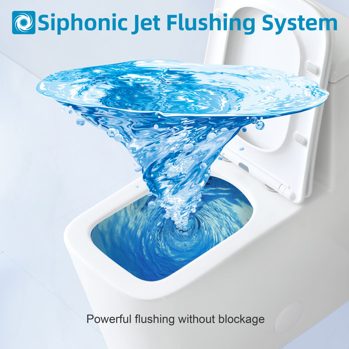KDK HOME Siphon Jet Flush Toilet, Elongated Dual 1.1/1.28 GPF w/ Slow Close Seat Comfort Height ...